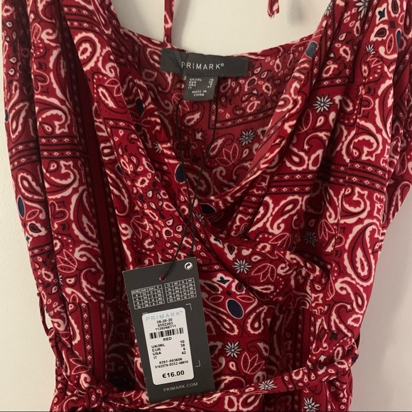 Primark | Dresses | Nwt Primark Red Bandana Wrap Midi Dress | Poshmark